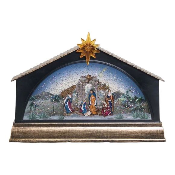 Cracker Barrel | Accents | Racket Barrel Nativity Scene Globe And ...